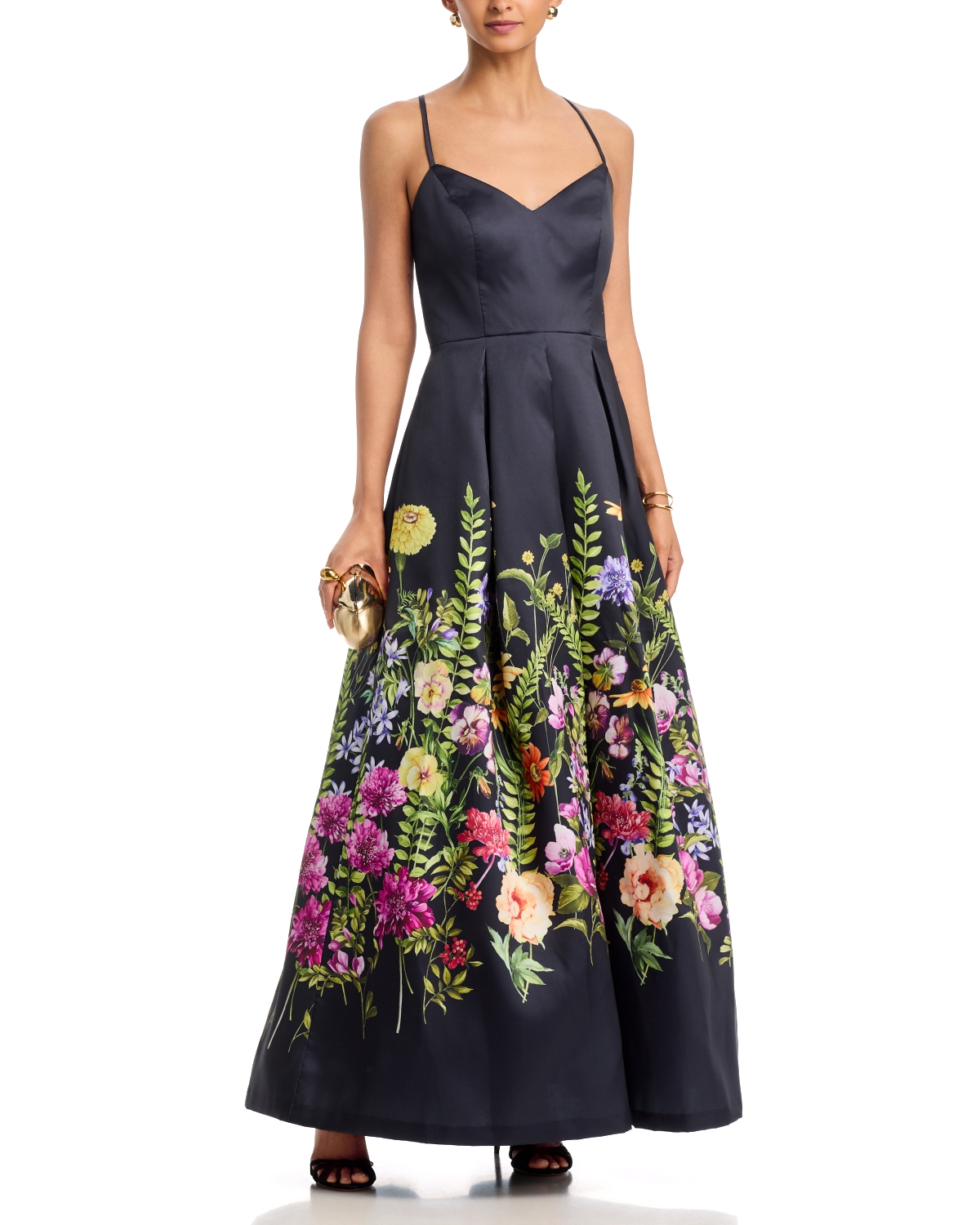 ELIZA J Eliza J Floral Print V-Neck Ballgown